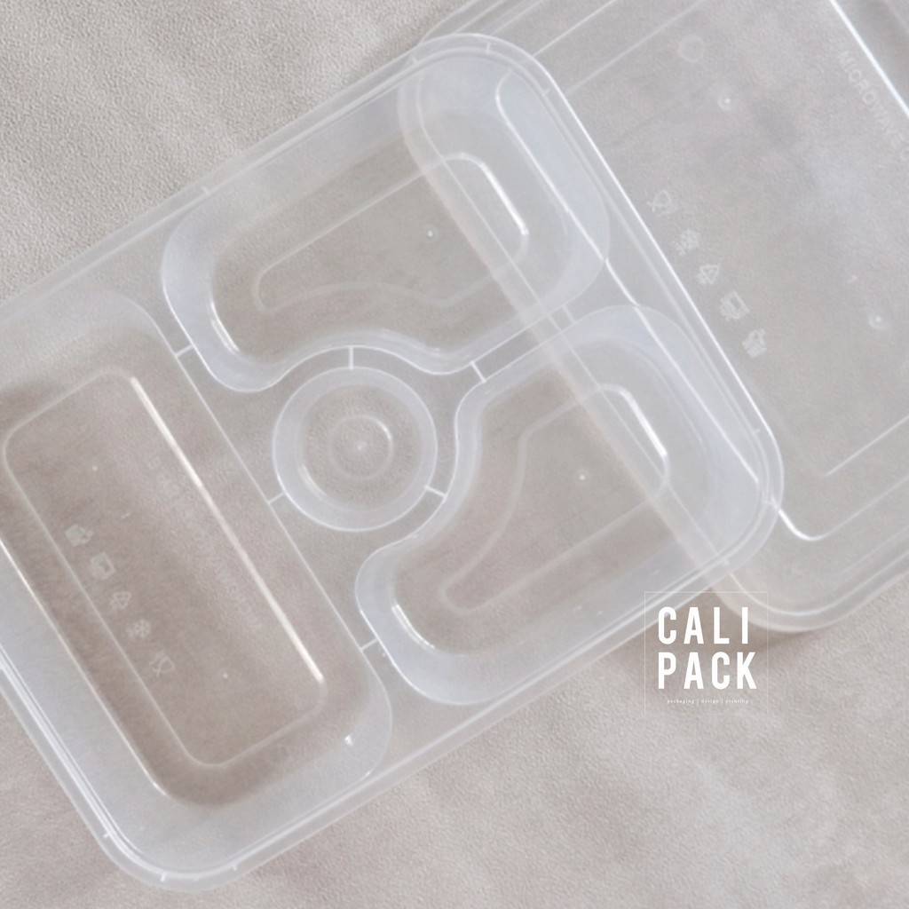 Jual Plastic Bento Box (10pcs) Sekat 4 / Lunch Box Makanan Bento ...