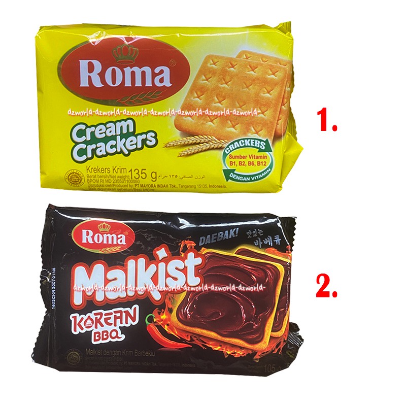 Jual Roma Cream Crackers 135gr Malkist Daebak Korean BBQ Krekers Krim ...