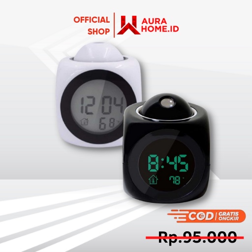 Jual Jam Alarm Projection LCD Digital Clock Voice Thermometer Penunjuk ...