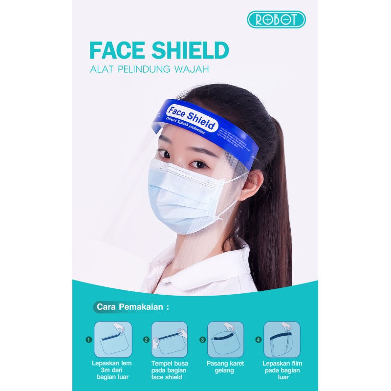 Jual Face Shield ROBOT MZ001 Pelindung Wajah APD Anti Fog (Isi 12 Pcs ...