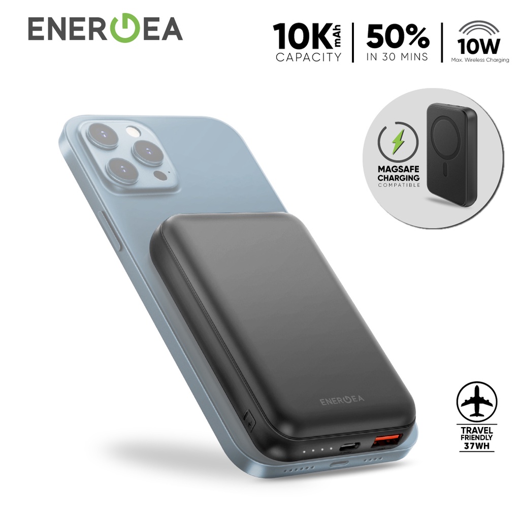 Jual Fast Wireless Magnetic Powerbank 10000mAh + USB-C PD 20W - ENERGEA ...