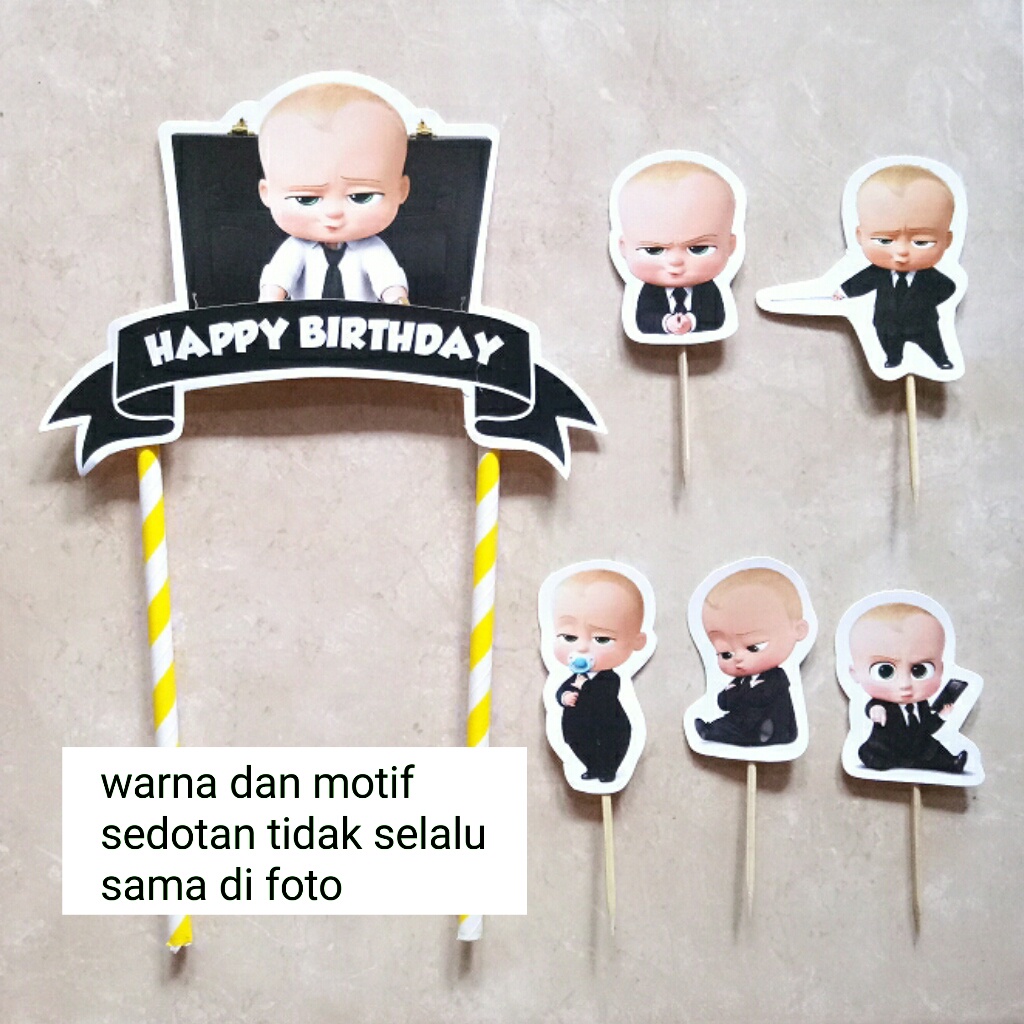 Jual satu set cake topper hiasan kue ulang tahun karakter baby bos baby ...