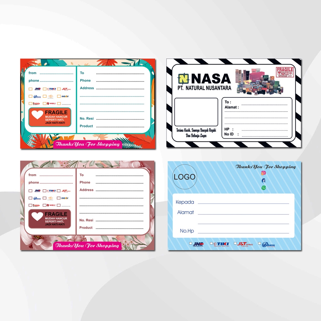 Jual Label pengiriman olshop desain modern simpel terbaru / cetak label ...