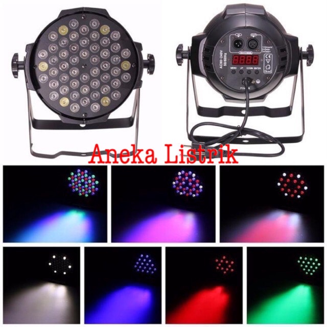 Jual LAMPU LED PAR LIGHT 54W BESI SOROT DEKORASI PANGGUNG RGB PERWATT ...
