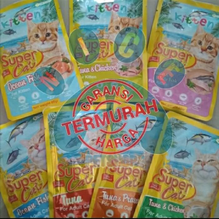 Jual Super Cat Sachet 85gr / Supercat Pouch Sachet (1 bok isi 48 sachet ...