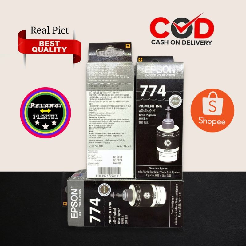 Jual TINTA 774 BLACK ORIGINAL EPSON PIGMENT FOR TINTA PRINTER EPSON ...