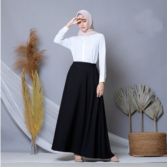 Jual Rok Hitam Kerja Panjang Polos Model A Line Formal Kantor Wanita ...
