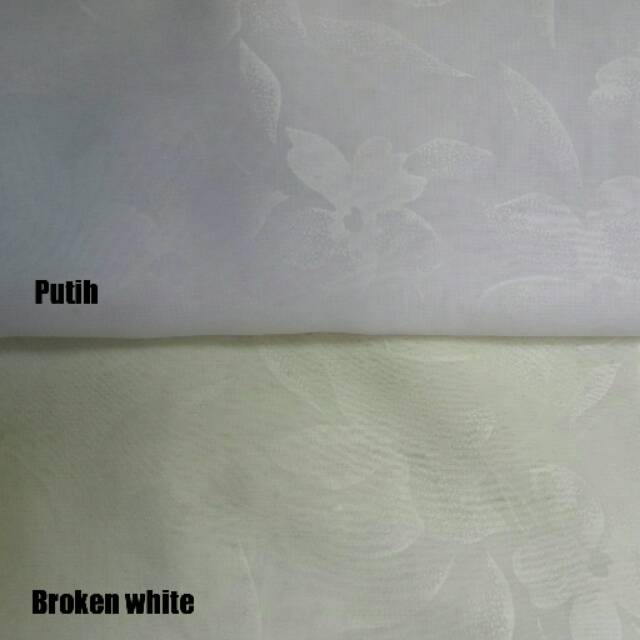 Jual BAHAN KAIN CHIFFON SIFON katun cotton PUTIH POLOS motif BUNGA ...