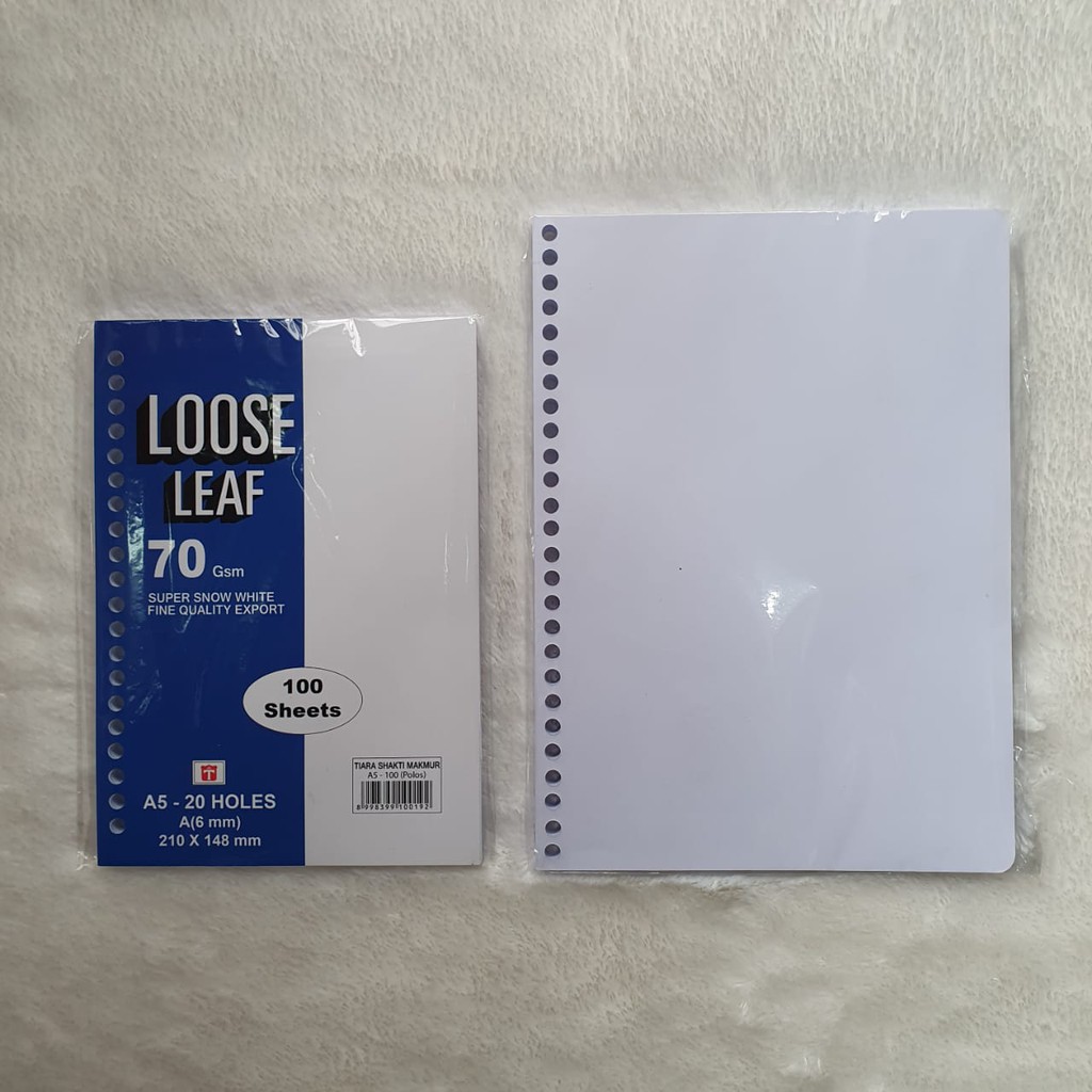 Jual KERTAS BINDER POLOS (TANPA GARIS) ISI 100 LEMBAR A5/20RING DAN B5 ...