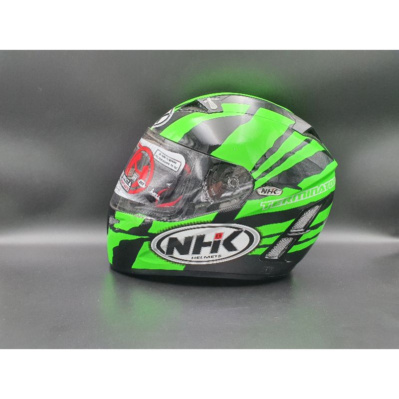 Jual HELM NHK GP PRO RACE TERMINATOR RACING D RING - GREEN FLORECENT ...
