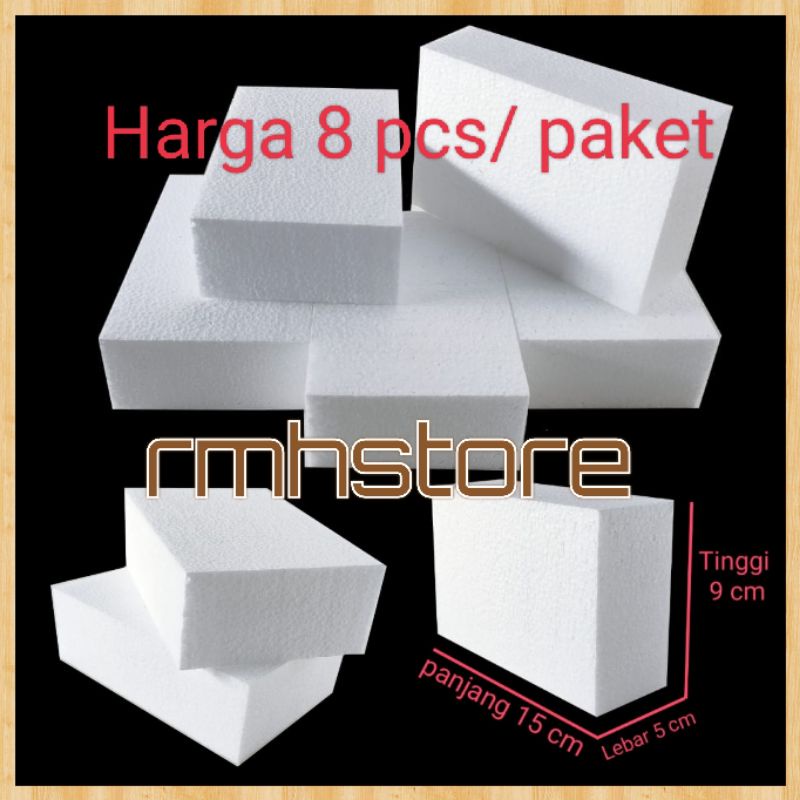 Jual Busa kering paket 8 pcs 5 x 9 x 15 cm busa Styrofoam bukan foam ...