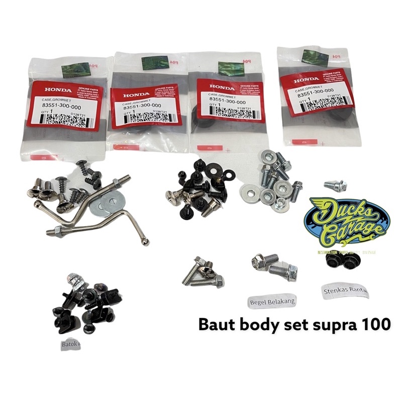 Jual baut baud body fullset honda supra supra x 100 fit lama xx v ...