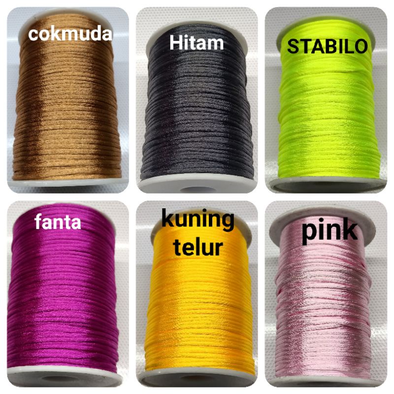 Jual tali satin tali cina 2mm (isi 10 meter) | Shopee Indonesia