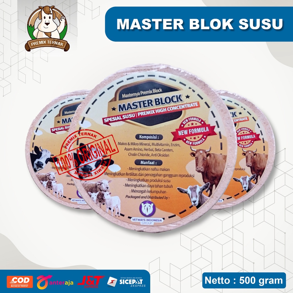Jual MASTER BLOCK SUSU 500gr - Premix Block Ternak - Mineral Blok ...