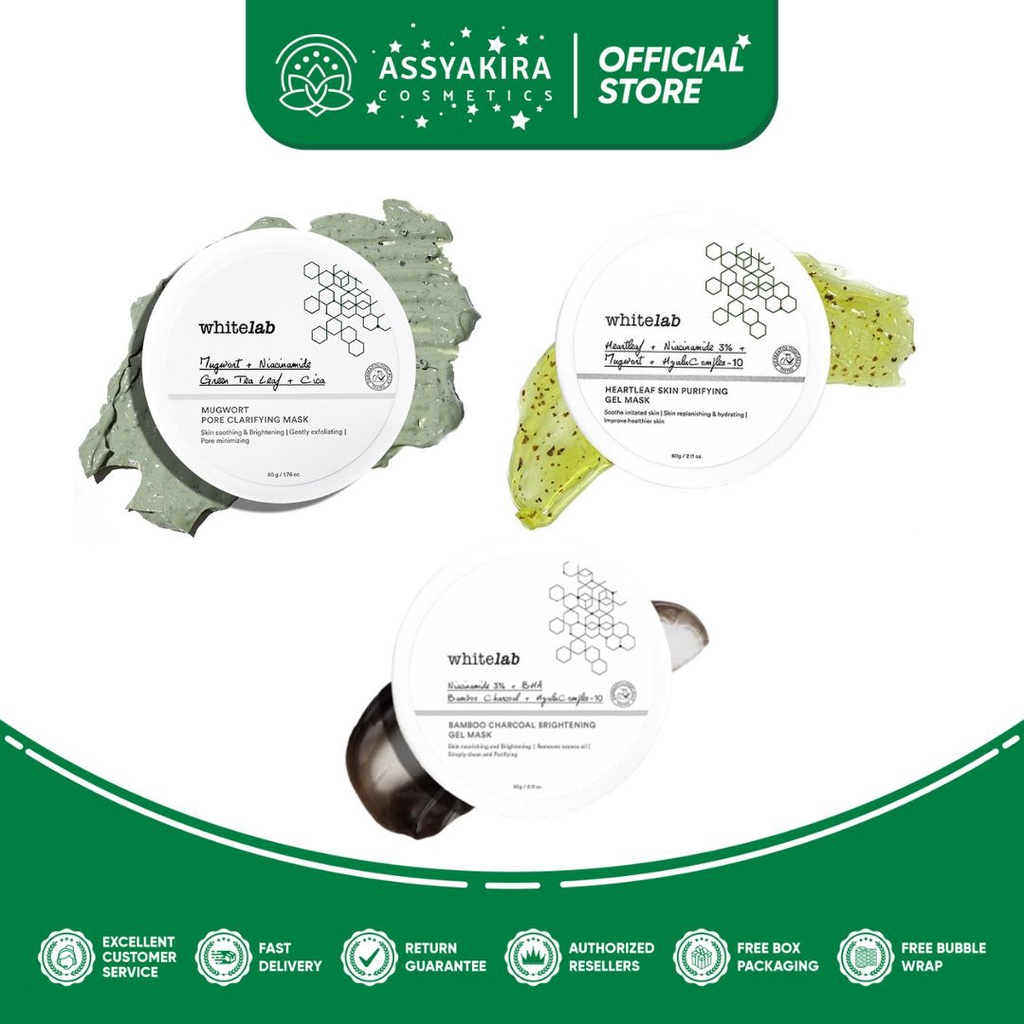 Jual Whitelab Heartleaf Skin Purifying Gel Mask 60gr | Whitelab Mugwort ...