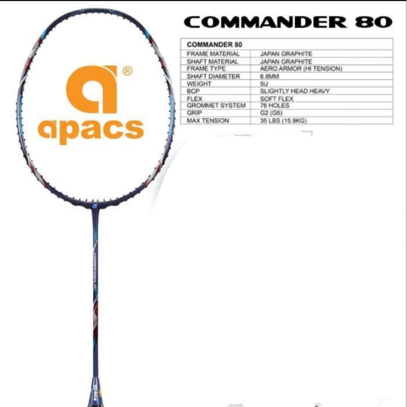 Jual Raket Apacs Commander 80 original | Shopee Indonesia