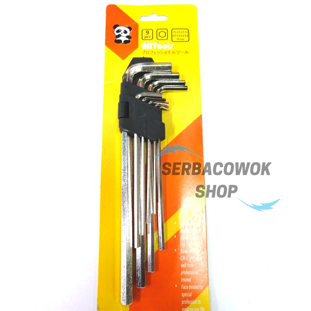 Jual Kunci L Panjang Hexagonal Set 9 pcs Hex Key Extra Long Termurah ...