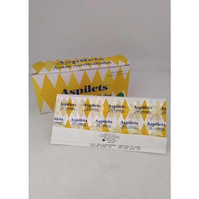 Jual ASPILETS CHEWABLE 80MG PER STRIP 10 TABLET KUNYAH PENURUN PANAS ...