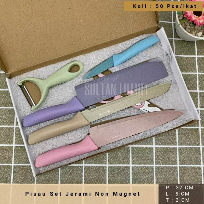 Jual PISAU SET JERAMI/ PISAU ESTETIK/ PISAU WARNA PASTEL | Shopee Indonesia