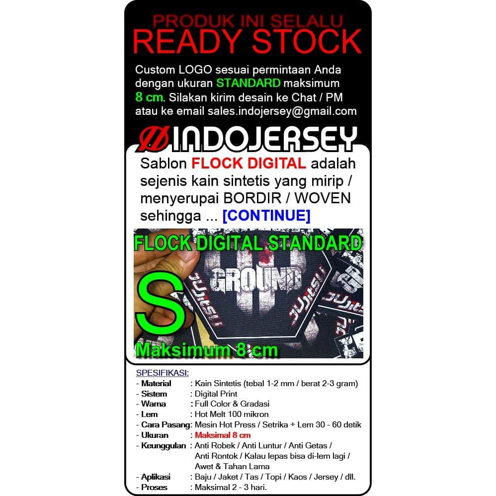 Jual Stiker Baju CUSTOM LOGO FLOCK | Shopee Indonesia