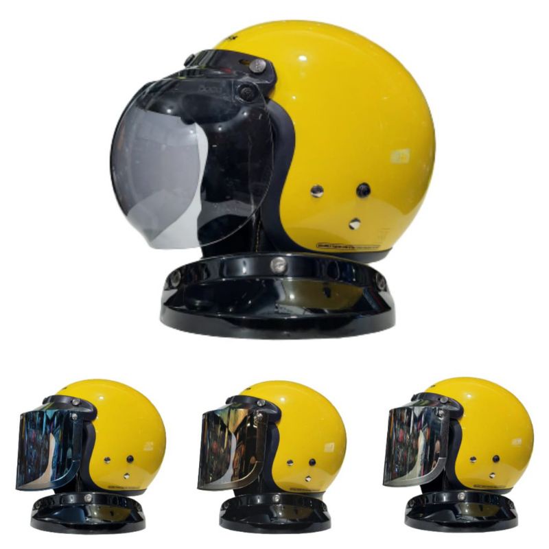 Jual Helm Cargloss Retro Kuning Lemon Gloss(Paket Kaca Datar Dan Kaca ...