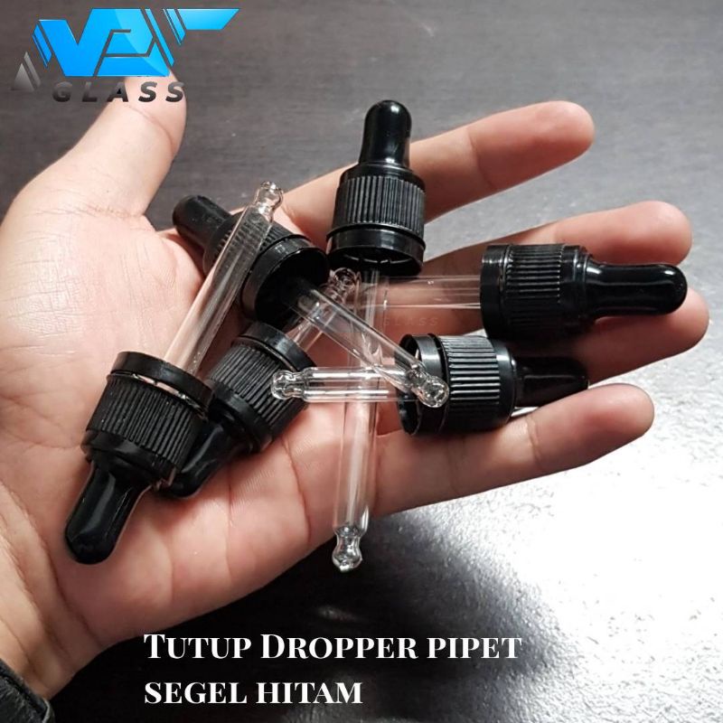 Jual tutup botol pipet serum segel hitam / tutup dropper pipet hitam ...