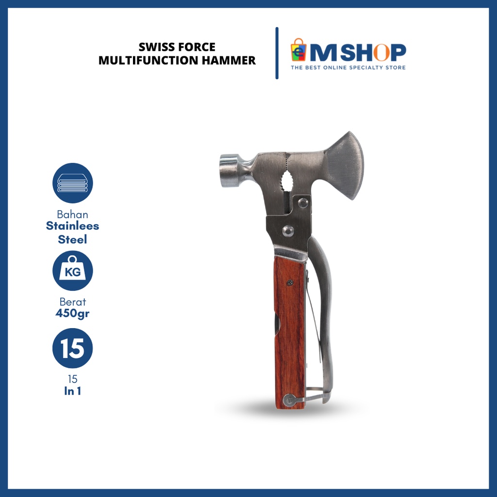 Jual SWISS FORCE MULTIFUNCTION HAMMER 15 IN 1 | Shopee Indonesia
