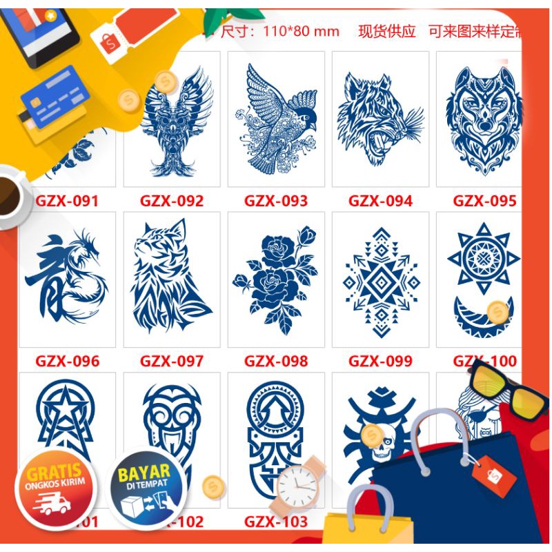 Jual (Semi Permanen) Tato Temporer Temporary Tahan lama 15hari sebulan ...
