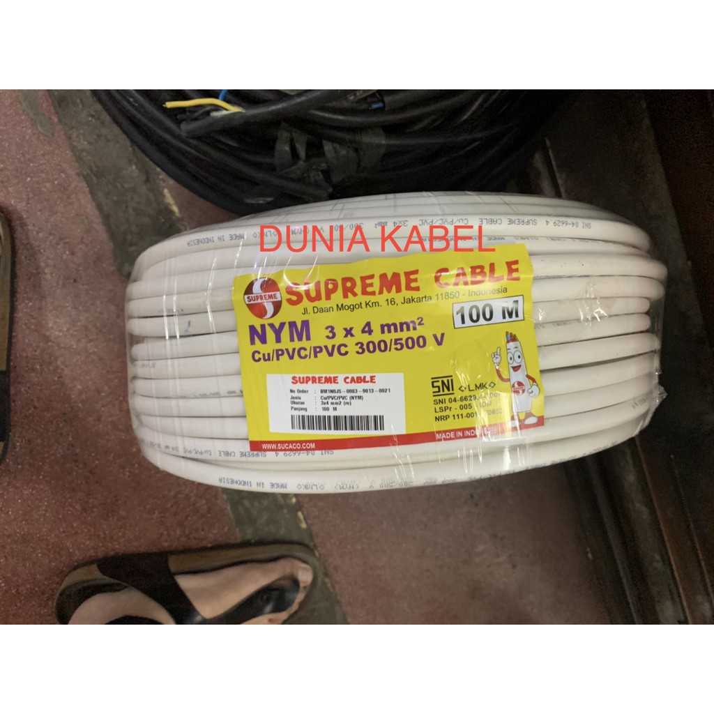 Jual Kabel Kawat / NYM Supreme 3x4 3 x 4 warna Putih @100 meter ...
