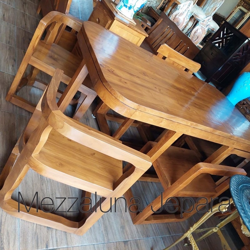 Jual KURSI MAKAN SIMPEL MINIMALIS / MEJA MAKAN KELUARGA MINIMALIS KAYU JATI | Shopee Indonesia