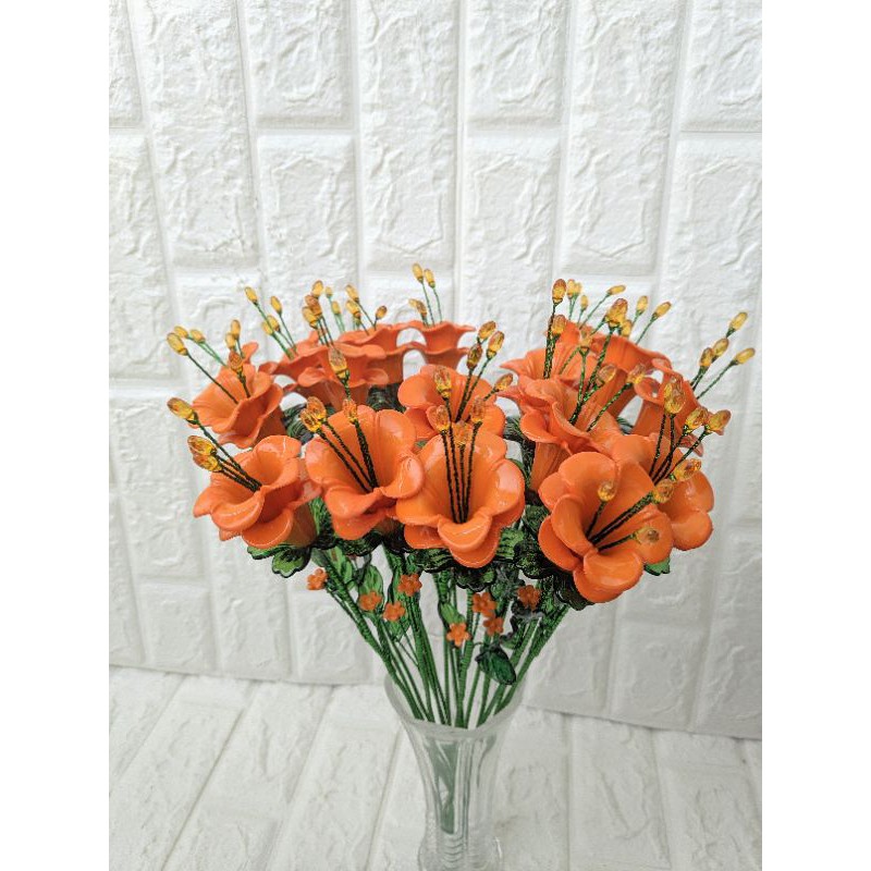 Jual bunga lili oren manik akrilik per tangkai (COD) | Shopee Indonesia