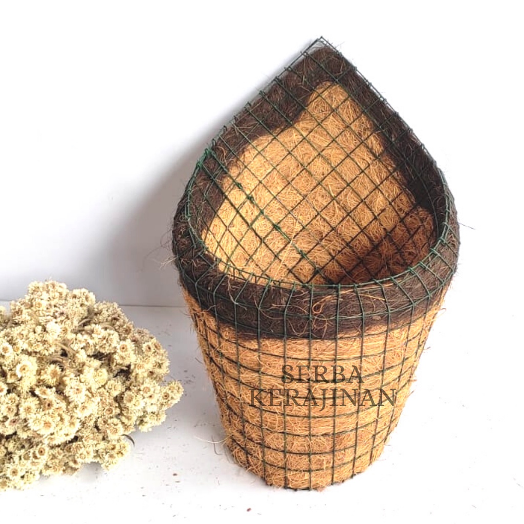 Jual POT ANGGREK MOTIF IJUK TEMPEL DINDING / POT SABUT KELAPA / POT ...