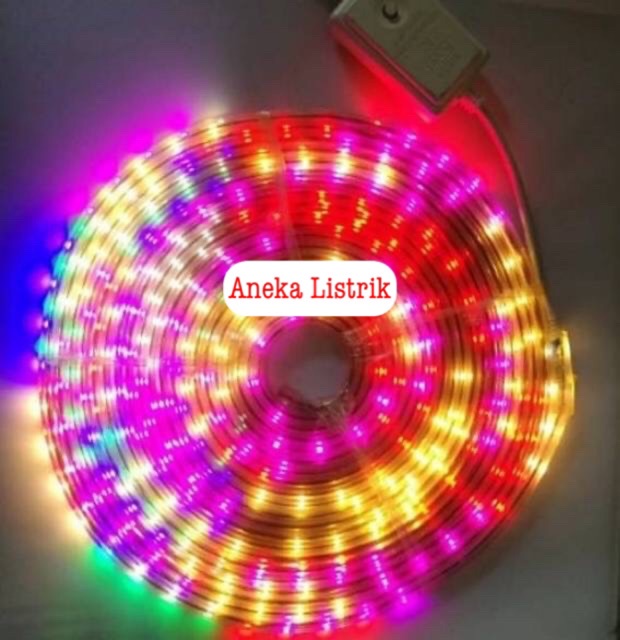 Jual LAMPU LED STRIP SELANG WARNA WARNI 3528 2835 220V + ADAPTOR ...
