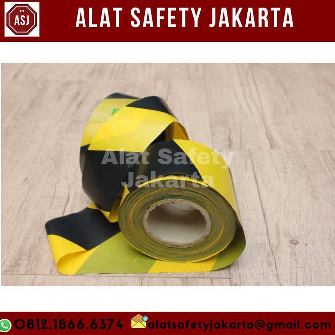 Jual SAFETY LINE GARIS PROYEK POLICE LINE FSA 2X300 METER KUNING HITAM ...