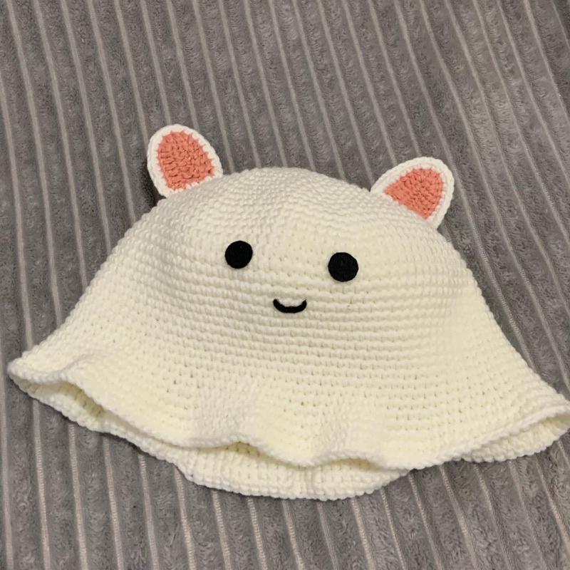Jual lily bucket hat / topi rajut motif kucing / topi rajut | Shopee ...