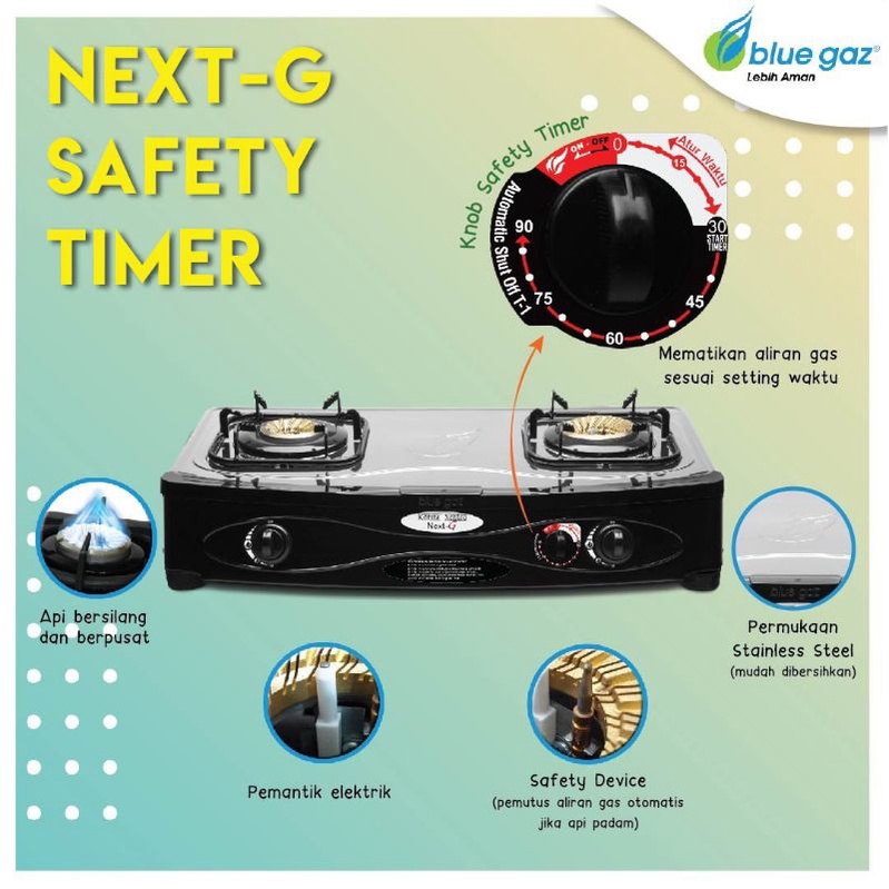 Jual [READY] Kompor Next-G Safety Timer 2 tungku + selang dan regulator ...