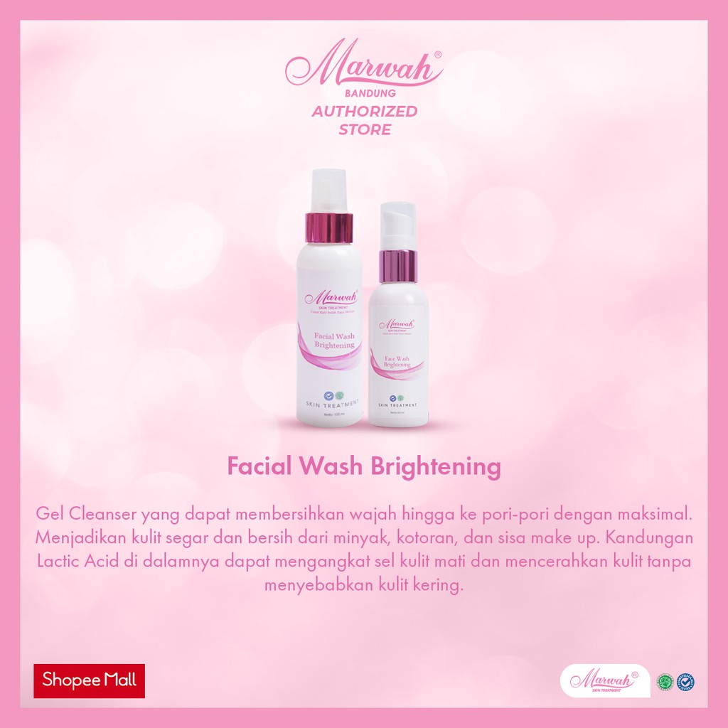 Jual Marwah Skincare Facial Wash Brightening Gel Cleanser Original ...
