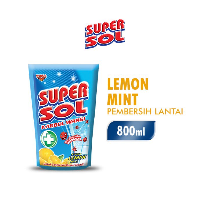 Jual SUPERSOL Pembersih Lantai Karbol Lemon 800ML | Shopee Indonesia
