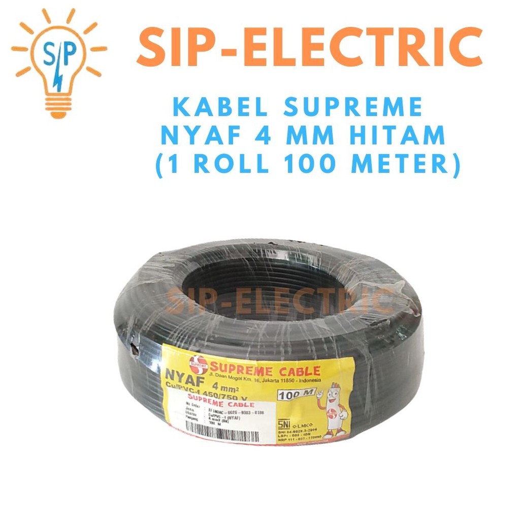 Jual Kabel Supreme Nyaf 4 Mm Hitam (1 Roll 100 Meter) | Shopee Indonesia