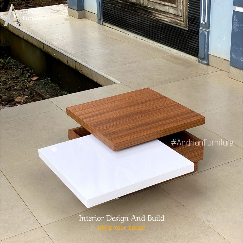 Jual CUSTOM | Meja Tamu Modern Dapat Diputar Minimalis HPL - Coffee Table | Shopee Indonesia