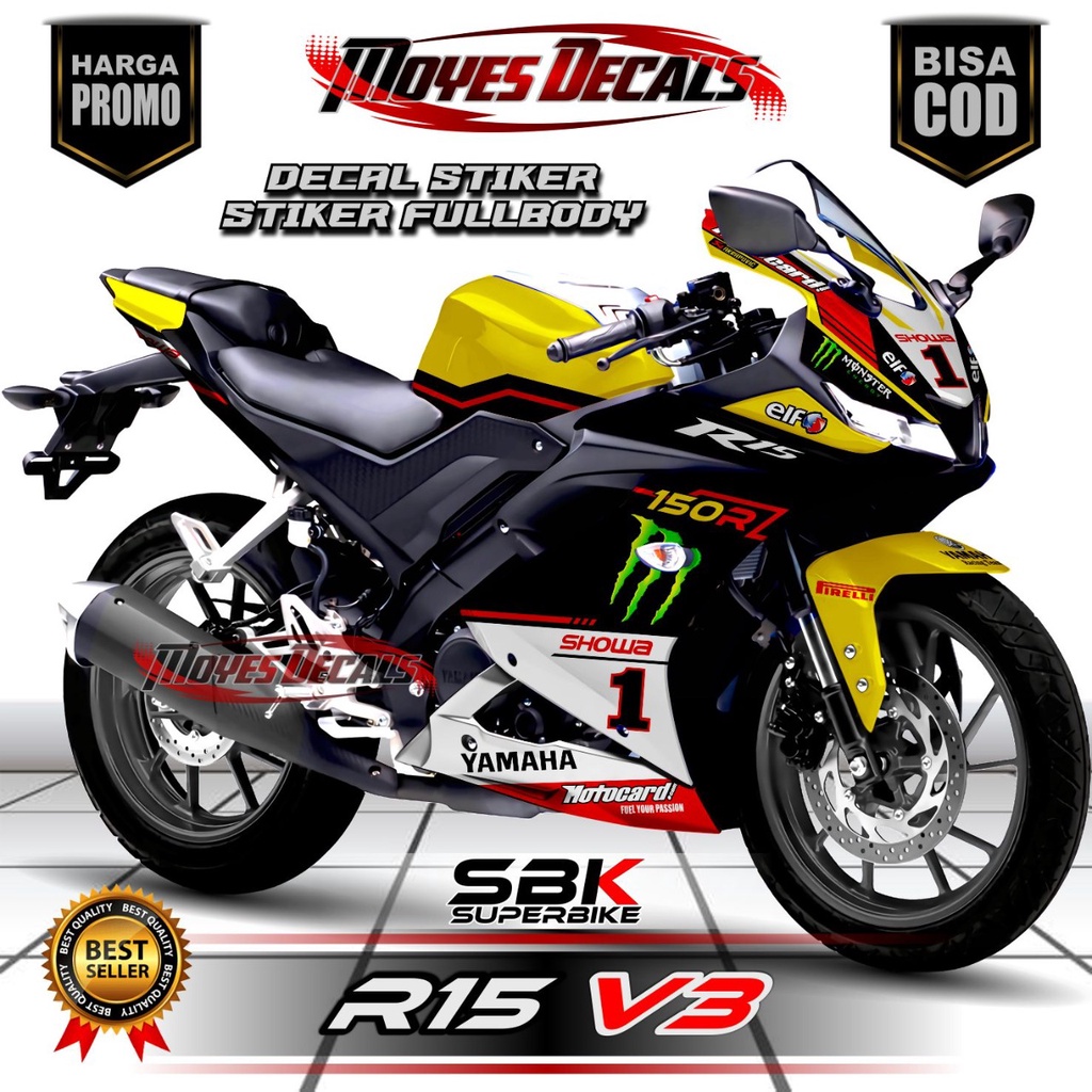 Jual bisa COD Decal R15 V3 Full Body SBK - Sticker Striping Decal ...