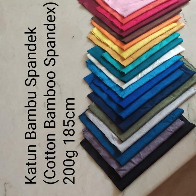Jual Bahan Kain Katun Bambu Spandek (Cotton Bamboo Spandex) | Shopee ...