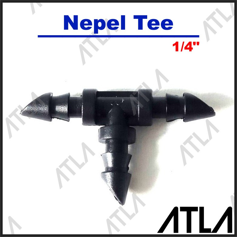 Jual Konektor Nepel Tee T 1/4" Pipa Connector Irigasi Tetes Drip ICM006 ...