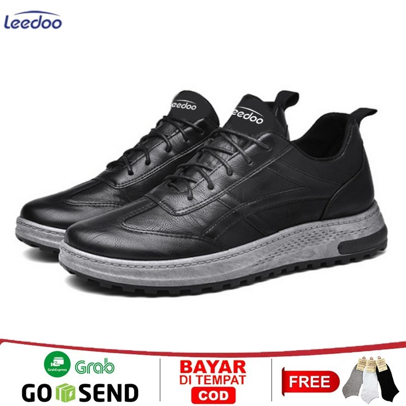 Jual Leedoo Sepatu Formal Pria Kuliah Kerja Casual Fashion Tali Bahan Pantofel Shoes Original ...