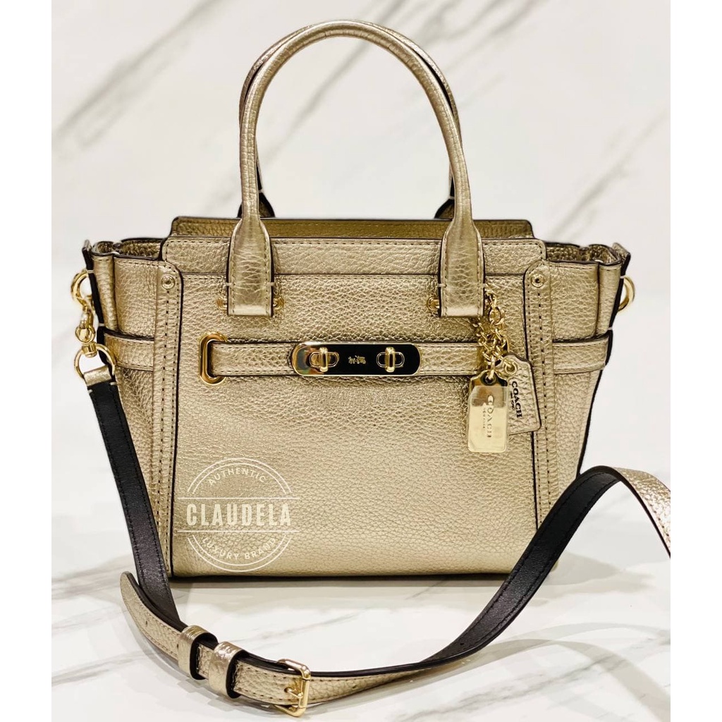 Jual COACH Swagger 21 Satchel in Platinum | Shopee Indonesia