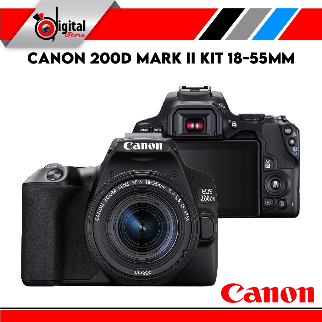 Jual CANON EOS 200D MARK II 18-55MM IS STM (BLACK) | Shopee Indonesia