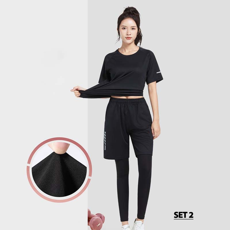 Jual Oppa Style Shop Sport Set Baju Kaos Training Wanita Gym Lari ...