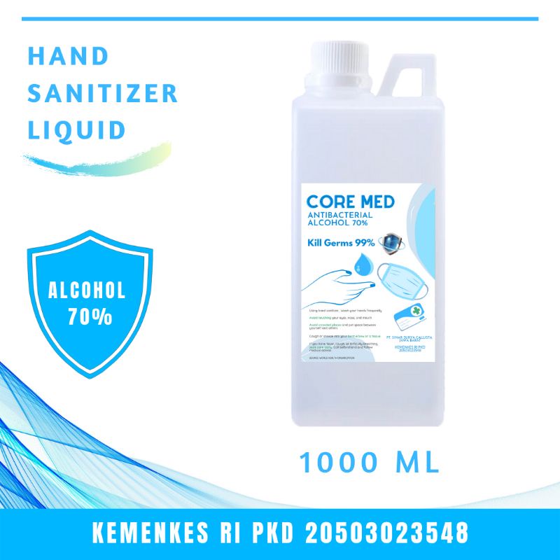 Jual Hand Sanitizer Kemenkes Anti Bacterial CORE MED Liquid Netto 1 ...