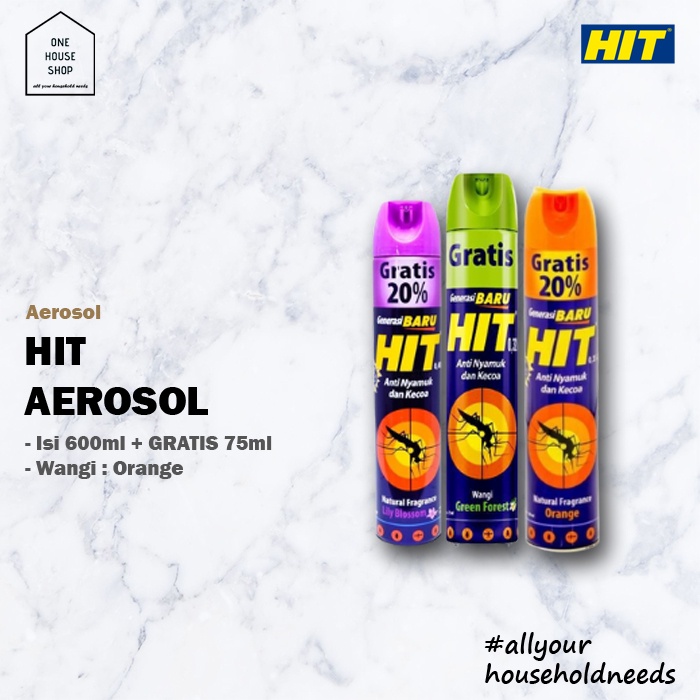Jual Obat Nyamuk Semprot HIT Aerosol 600ml + GRATIS 75ml | Shopee Indonesia