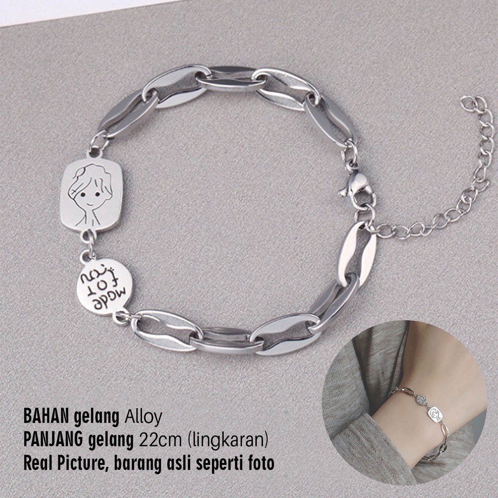 Jual gelang bear love silver rantai rante anak dewasa besi aesthetic ...